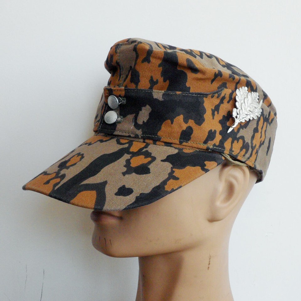 WWII German Army Sniper Cap M43 Oak Leaf Camo Field Cap Hat Cotton Size ...