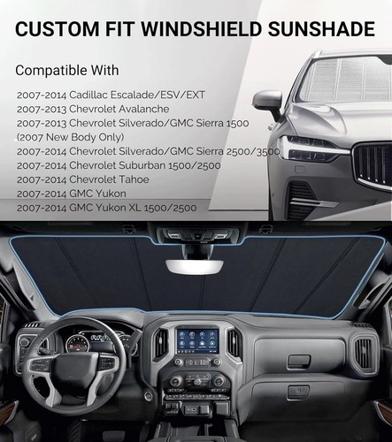 New-Windshield Sun Shade for 2019-2024 Chevrolet Silverado/GMC Sierra ...