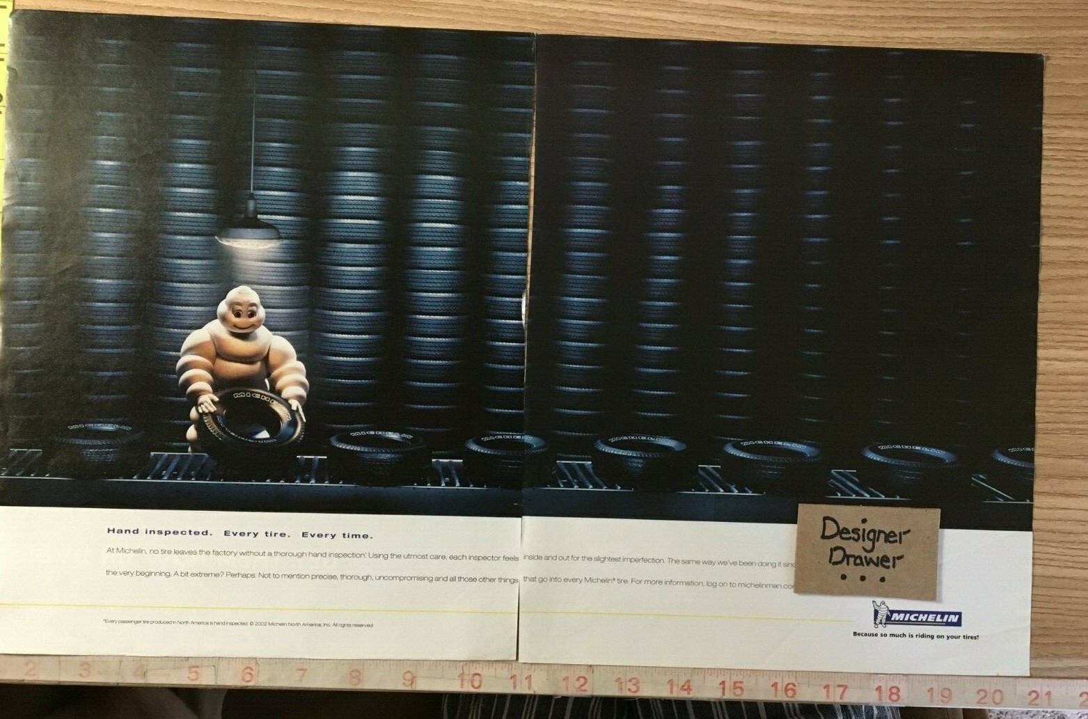 Michelin Tires 2 pg. Michelin Man In Factory 2002 Print Ad ...