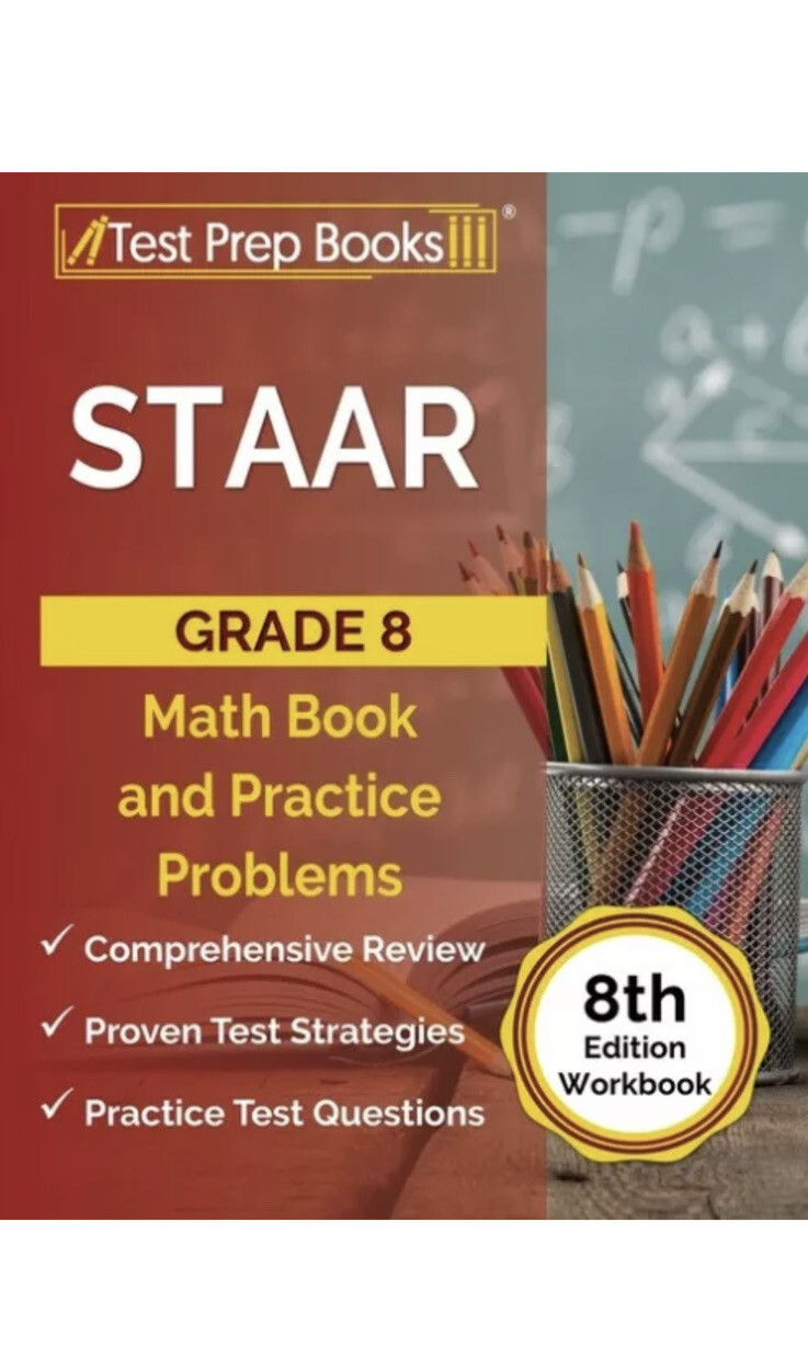 STAAR Grade 8 Math Book and Practice Problems [8th Edition Workbook] by ...