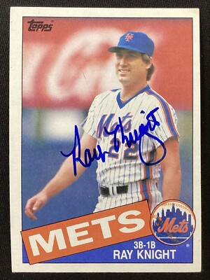 Ray Knight Signed 1985 Topps #590 Baseball Card New York Mets Autograph ...