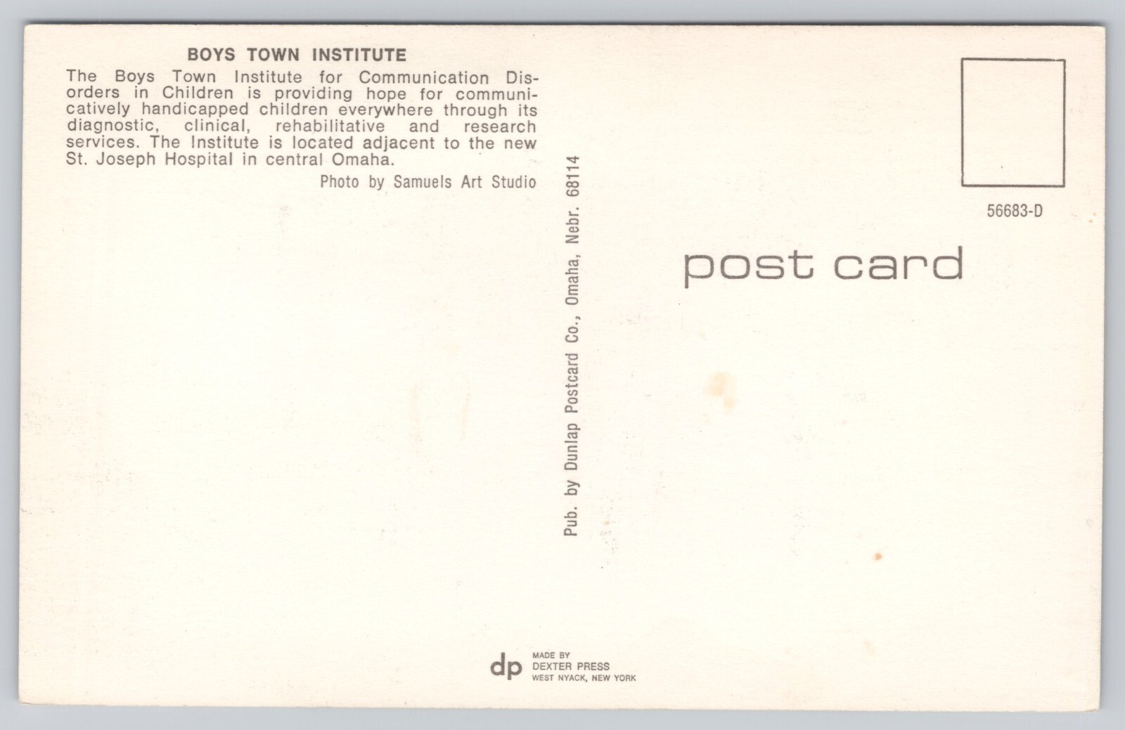 Postcard Boys Town Institute Omaha Nebraska | eBay