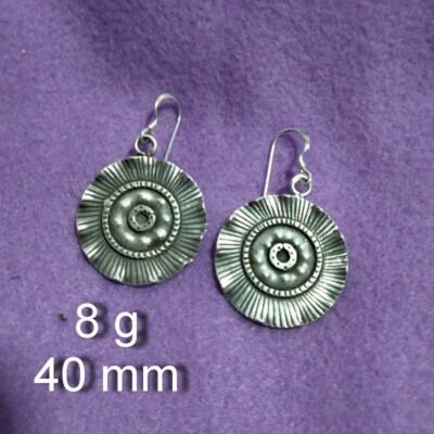 Fine Silver Earrings Sterling 925 Jewelry 8g lot18 Dangle Round Boop 43 ...