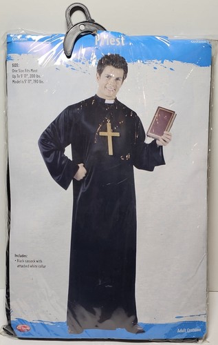 Fun World Classic Priest Costume Halloween New In Package FAST SHIPPING ...
