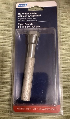 Camco RV Water Heater 4.5” Anode Rod - Magnesium 1/2 “NPT For Atwood ...