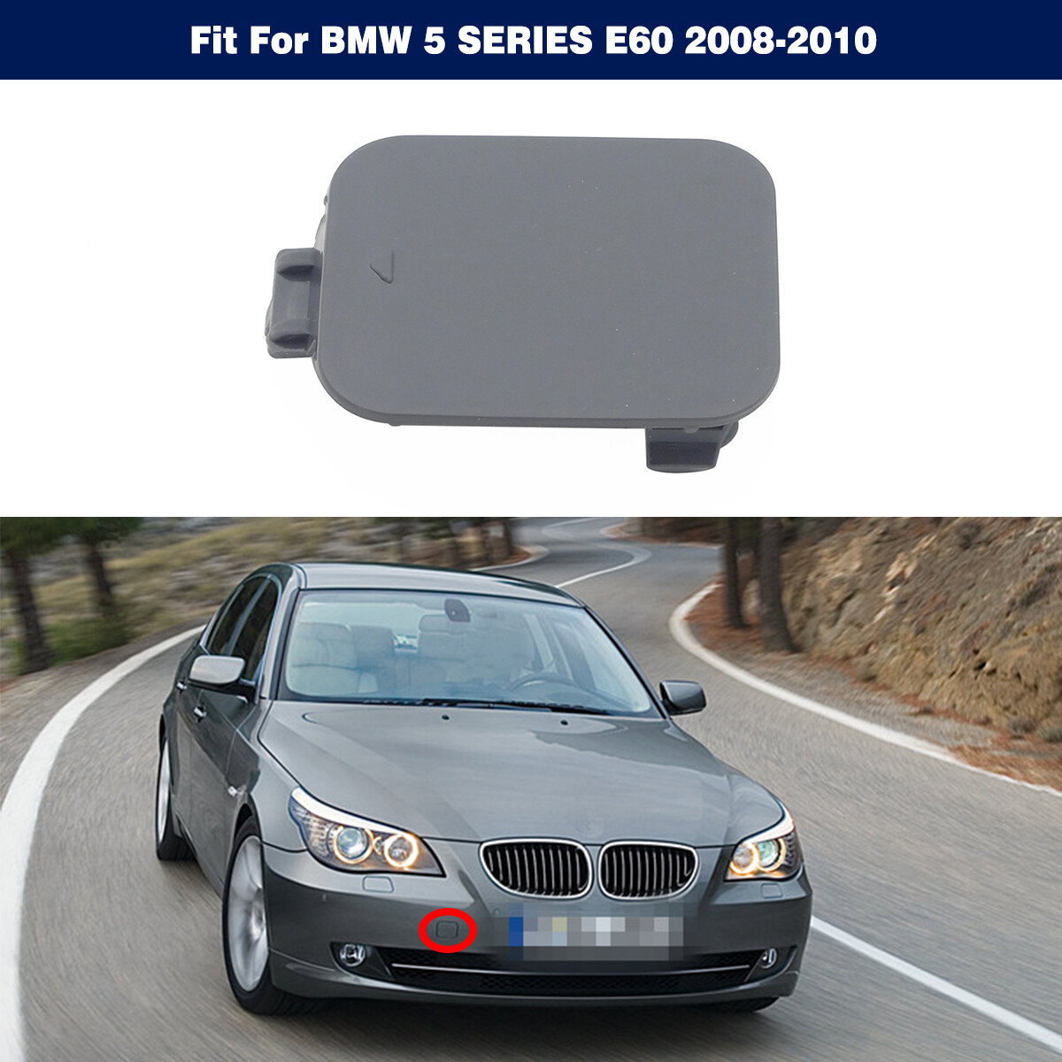 Front Bumper Tow Eye Hook Cover Cap 51117184708 For BMW 5-Series E60 ...