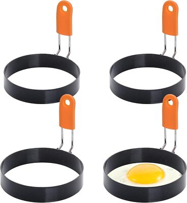 4 Pack Nonstick Egg Rings Stainless Steel Fried Egg Ring Griddle with ...