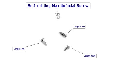 1.5mm Craniotomy self-drilling titanium screw lot of 30 pcs veterinary ...