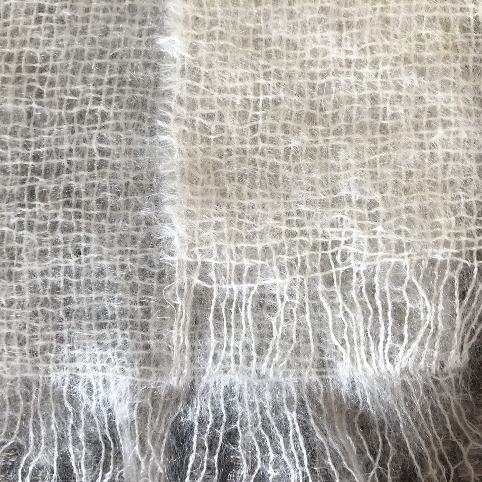 The Scotch House Vintage Ivory Off-White Mohair Wool Scarf 48" L x 9" W ...