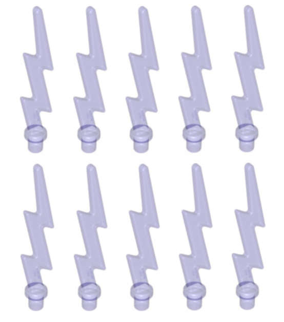 Lego ® Lot 10 Éclair Flash Single Lightning Electric Bolt TRS Violet ...