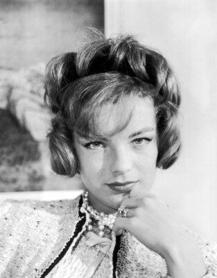 Romy Schneider beautiful young studio portrait wearing pearls 24x36 ...