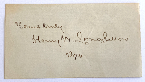 Henry Wadsworth Longfellow Autograph 1874 Poet Paul Revere's Ride | eBay