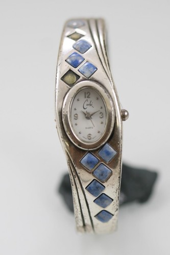 Cache Women Watch Silver Stainless Steel Water Res White Clip on ...