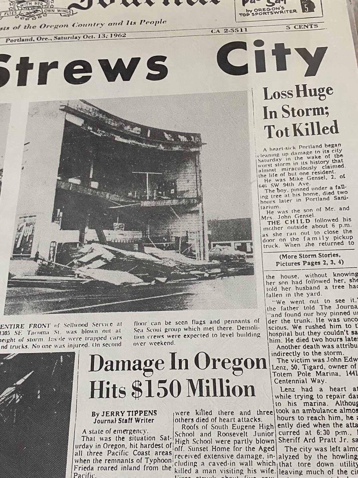 2 Original Historical Front Page News Newspapers Oregon Daily Journal ...