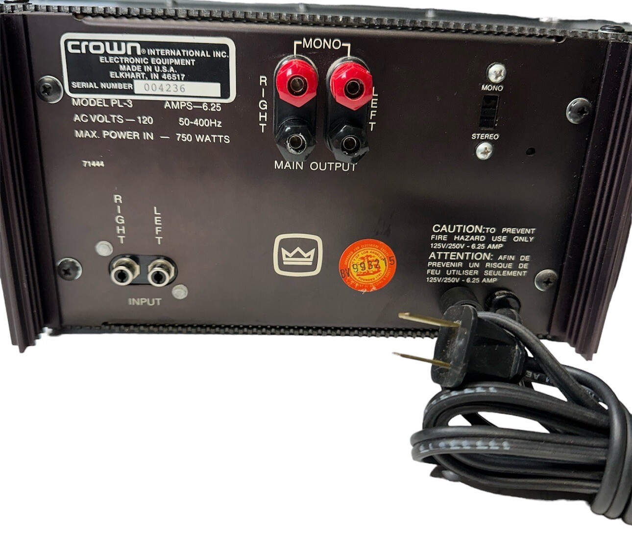 Crown Power Line Three Amplifier,Straight Line Two Preamp And FM Two ...