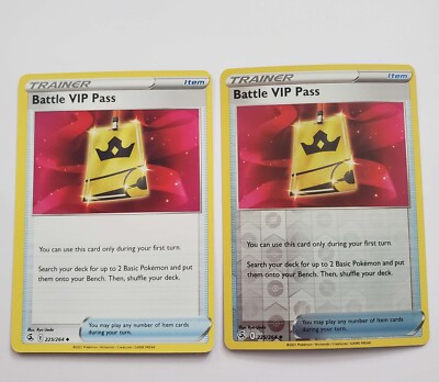 2x Battle VIP Pass 225/264 Pokemon 1x Regular 1x Reverse Holo VLP | eBay