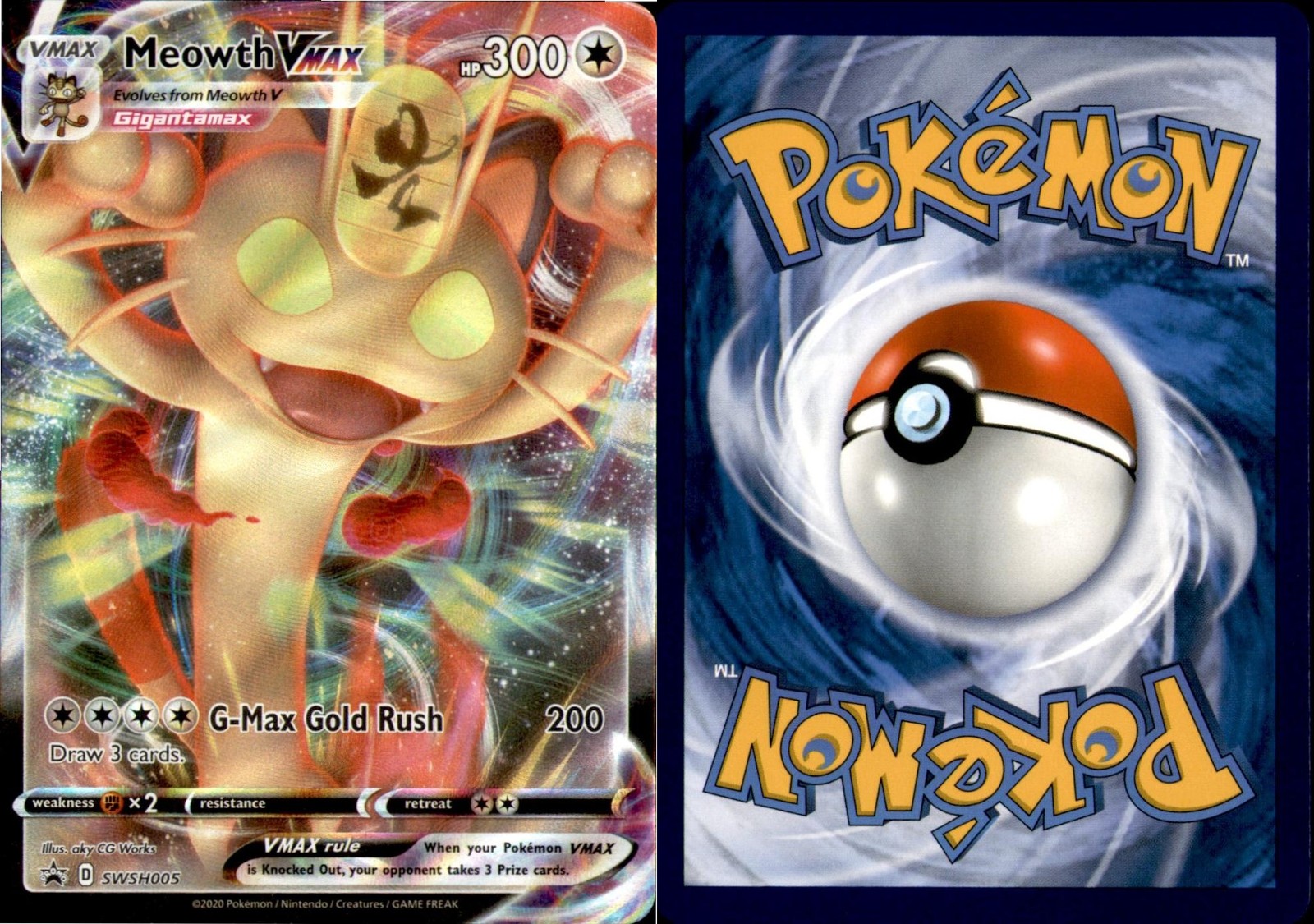 Meowth VMAX SWSH005 Current Market Value | Promo