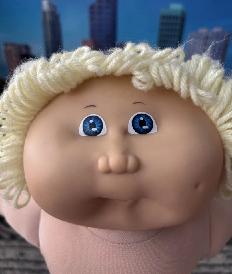 Yellow hair double pony cabbage patch Kid Doll blue eyes from KT factory | eBay