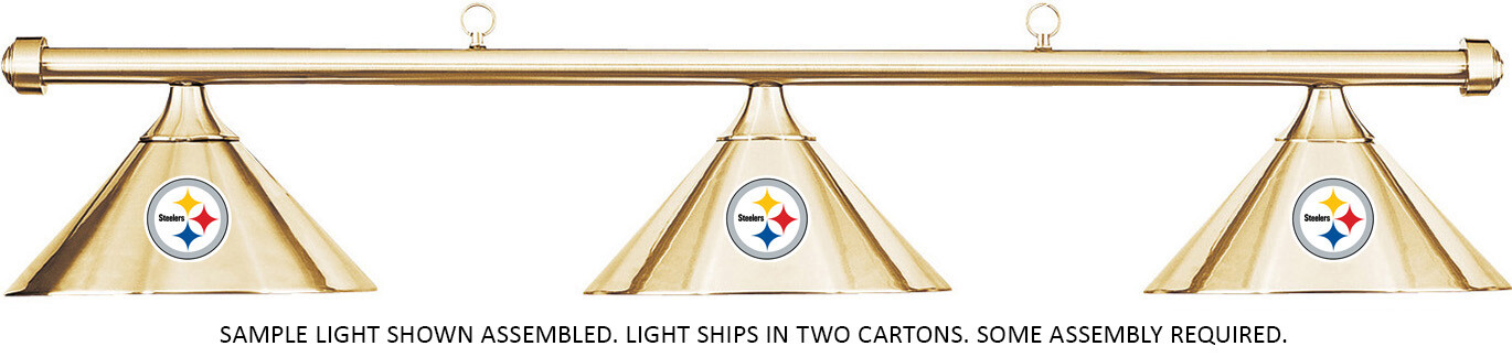 NFL Pittsburgh Steelers Brass Metal Shade/Brass Bar Billiard Pool Table ...