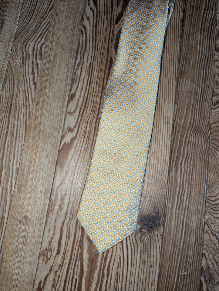 Brooks Brothers Silk Tie Necktie Orange Blue Geometric Brand New Stain ...