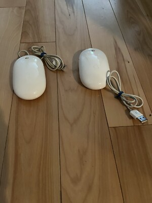 (#89) Set of 2 Apple Optical USB Wired Mouse Model A1152 White | eBay