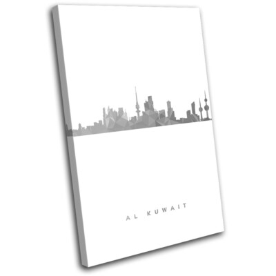 Al Kuwait Skyline Geometric Modern City SINGLE TOILE murale ART Photo ...