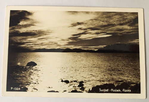 Sunset Kodiak Alaska Lake Mountains Real Photo Postcard RPPC | eBay