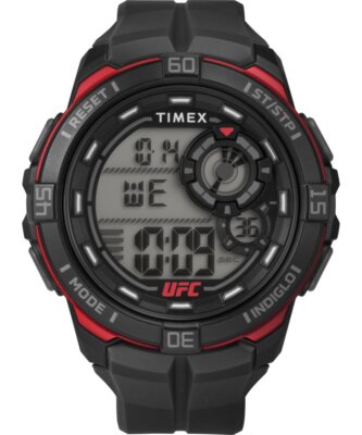 Herrenuhr TIMEX UFC RUMBLE TW5M59100 Digital Silikon Schwarz Chrono ...