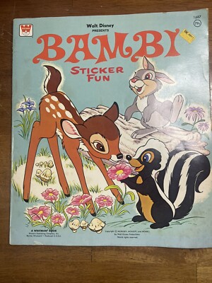 VINTAGE WALT DISNEY BAMBI STICKER FUN BOOKLET: GENTLY USED | eBay