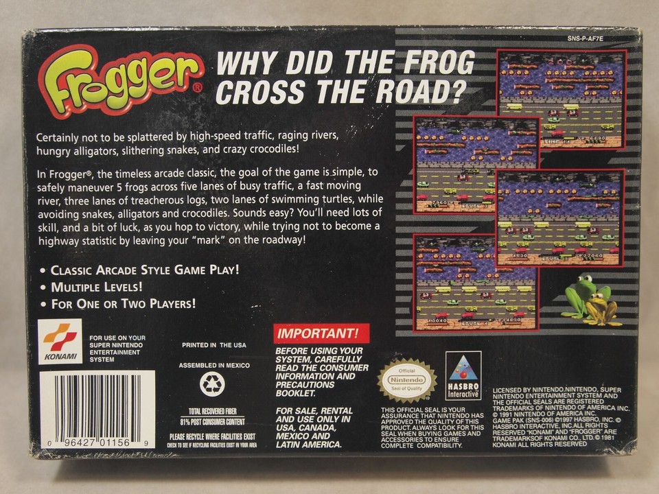 Frogger (Super Nintendo | SNES) Authentic BOX ONLY | eBay