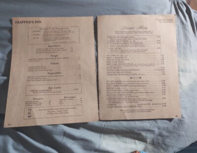 1979 print ad-Menu-Trapper's Inn, La Habra, California-Serve you the ...