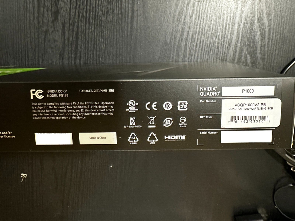 PNY Quadro P1000 Video Card VCQP1000V2-PB | 4GB GDDR5 | PCIe 3.0 x16 | eBay