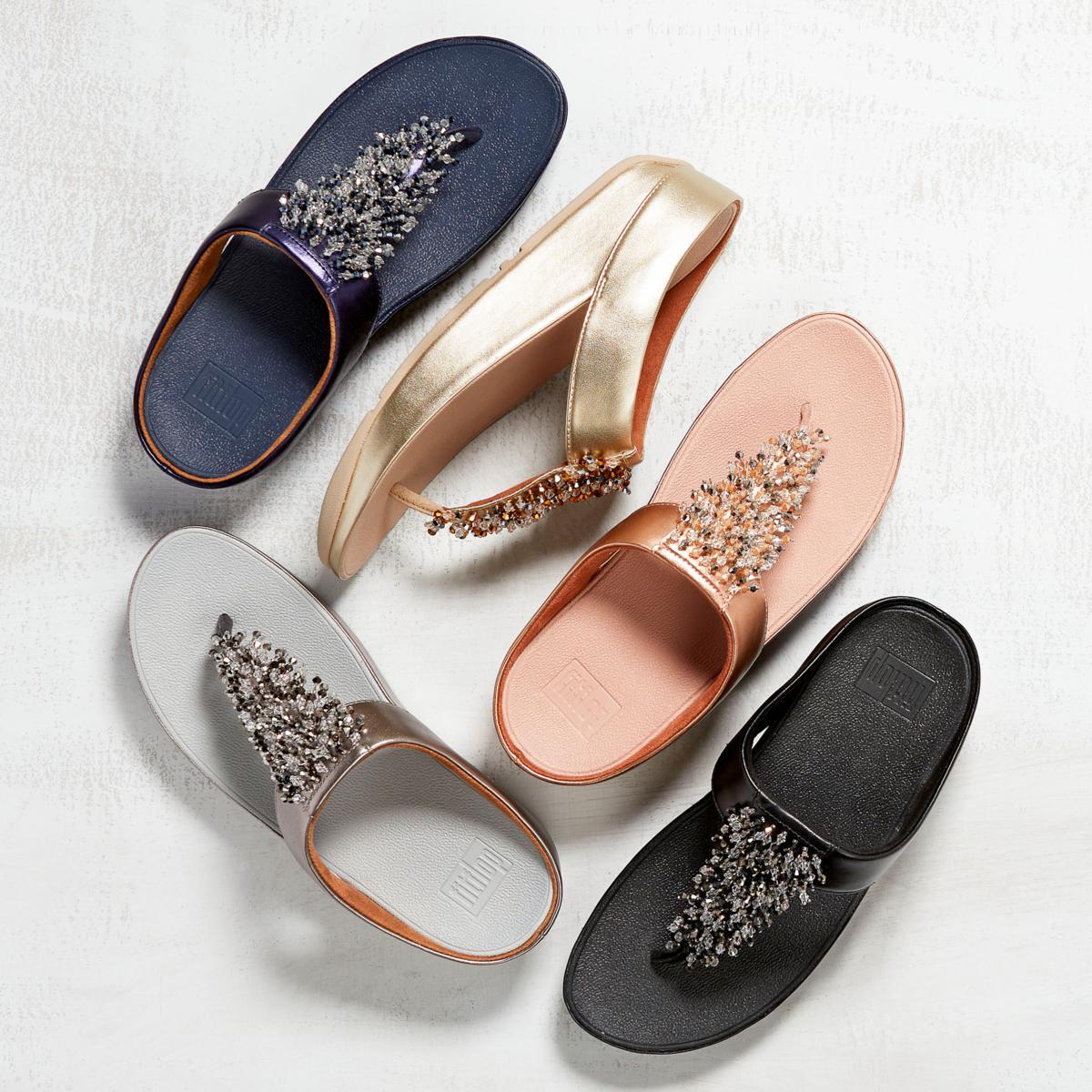 FitFlop Rumba Beaded Toe Post Sandal wedge dressy CHOOSE COLOR & SIZE ...