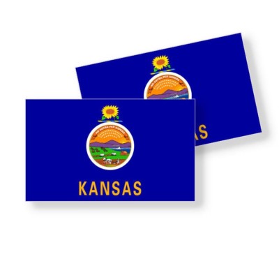 KANSAS STATE FLAG STICKERS - Vinyl Decal - Choose Size - Set of 2 ...