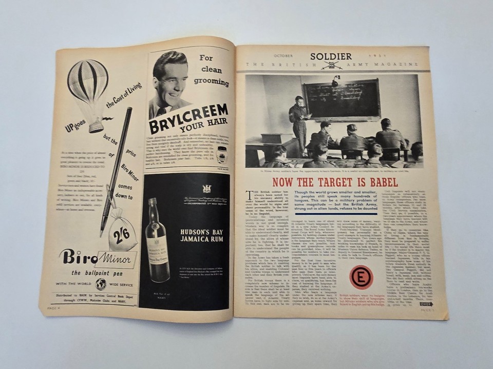 Soldier British Army Magazine Vol.7 No.8 Oct. 1951 Back Cover Elizabeth ...