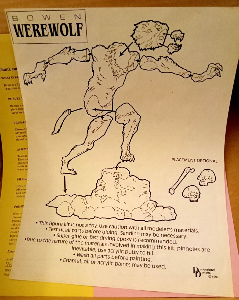 BOWEN WEREWOLF RESIN GARAGE MODEL KIT STATUE WEREWOLVES WOLF BEAST ...