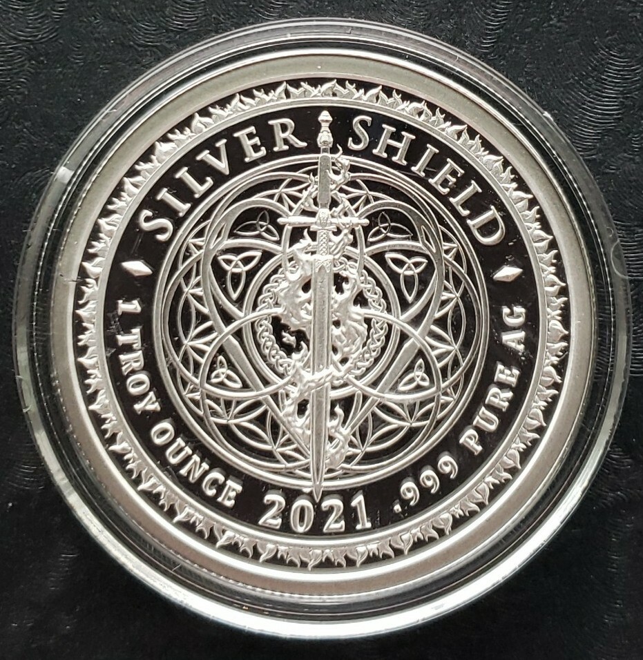 1 OZ 999 PURE SILVER BULLET SILVER SHIELD PROOF MINI MINTAGE ROUND COIN ...