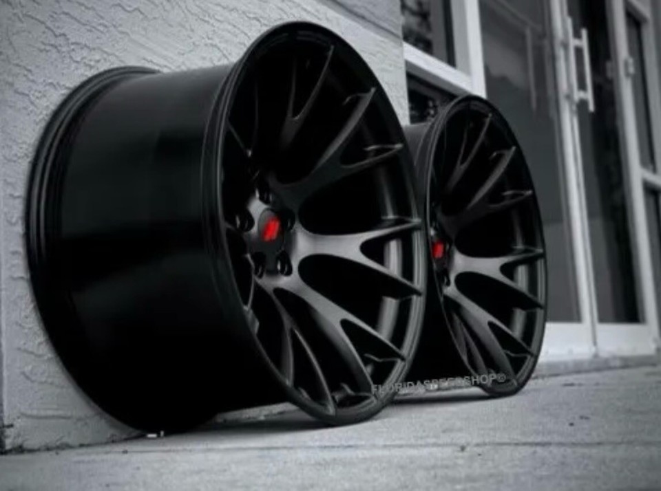 SATIN BLACK HELLCAT WHEELS 20X11" SET DEEP CONCAVE CHALLENGER/CHARGER ...