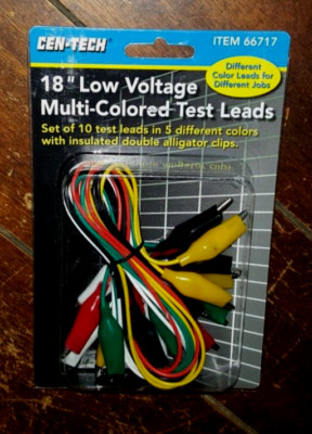 Cen-Tech 18" Low Voltage Multi-Colored Test Leads: 10 Lead/5 Colors ...