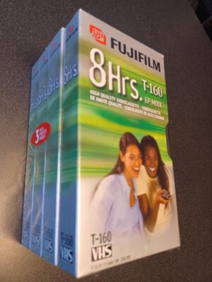 Lot of 4 NEW Fujifilm VHS Tapes 8 Hrs. T-160 EP Mode Sealed Blank VHS ...