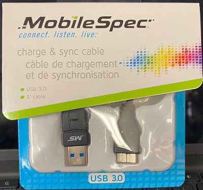 48/$99.99 MobileSpec Charge & Sync Cable USB 3.0 (MBS06701) | eBay