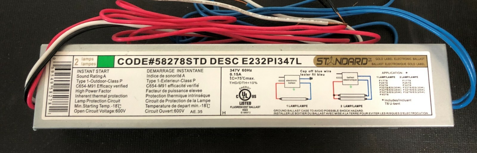 Standard Gold Label Electronic Ballast E232PI347L | eBay