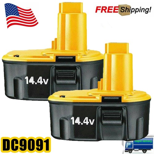 2Pack 14.4 Volt Replacement For DEWALT DC9091 14.4V Battery DW9091 ...