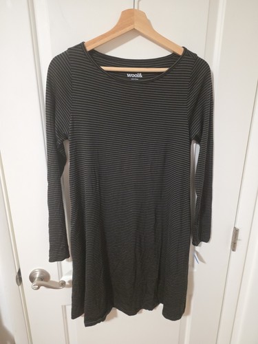 Woolx A-bethany Double Knitted Dress Merino Wool Long Sleeve Green ...