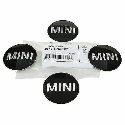 2 Pair MINI 54mm Black Emblem COOPER Wheel Hub Center Caps Cover Badge ...