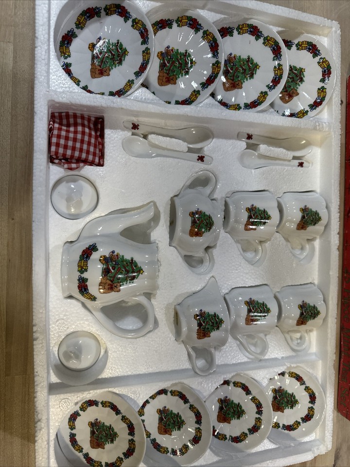 ASTOR LANE 25 PC(CHRISTMAS TREE/TEDDY BEAR) MINI TEASET;NEW;ORIG.BOX ...