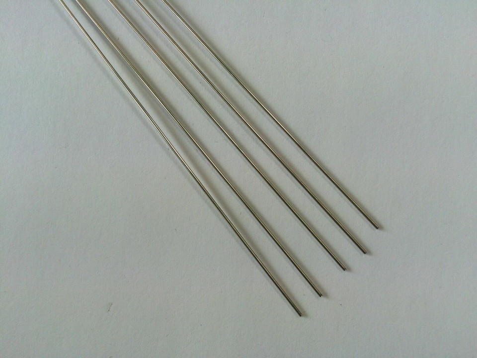 ALBION ALLOYS NSR02 PACK OF 6 PIECES NICKEL SILVER ROD / WIRE 0.2mm x ...