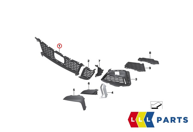 Genuine BMW 3 Series G20 Front M Bumper Lower Center Grill 51118079592 ...