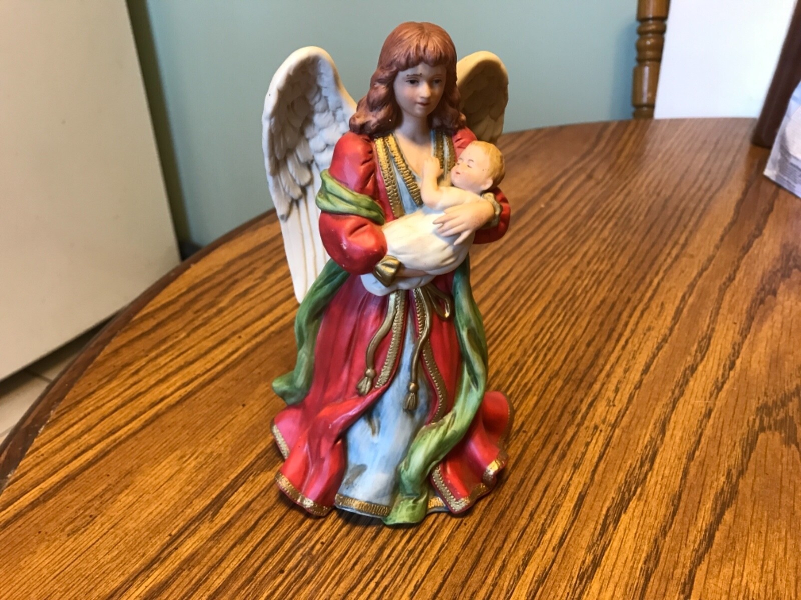 Homco Angel holding child porcelain figurine #1432, 7.5” tall | eBay
