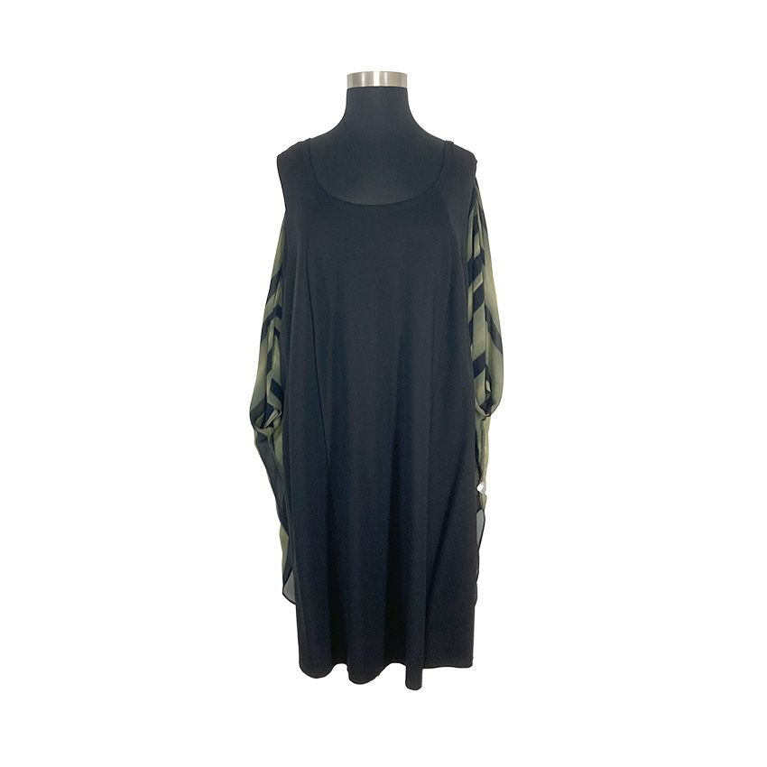 Q'Neel 24 Green Stripe Dress Set Evening Gown Art To Wear Lagenlook ...